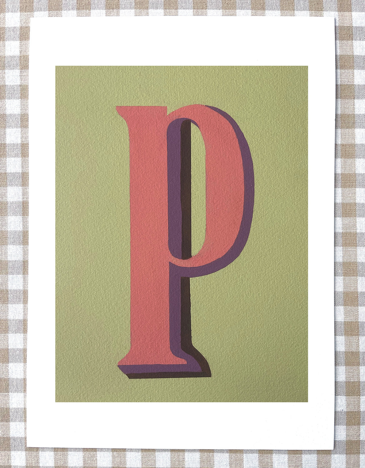 Typography Print in Peppermint - Letter P - allthethings. | All the things